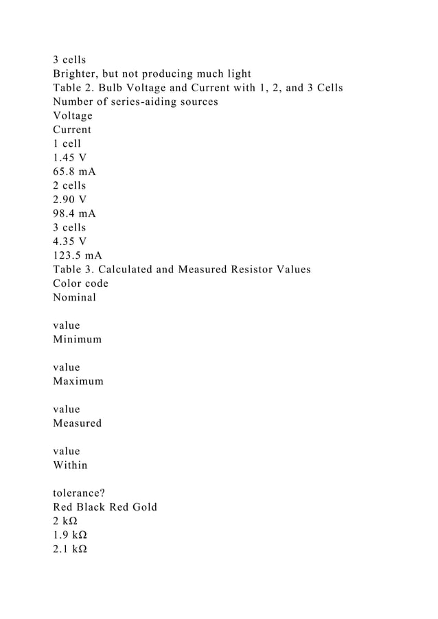 ELC 131 Lab 4 Series-Parallel and Bridge CircuitsIntroduction Vi.docx | Computer Networking ...