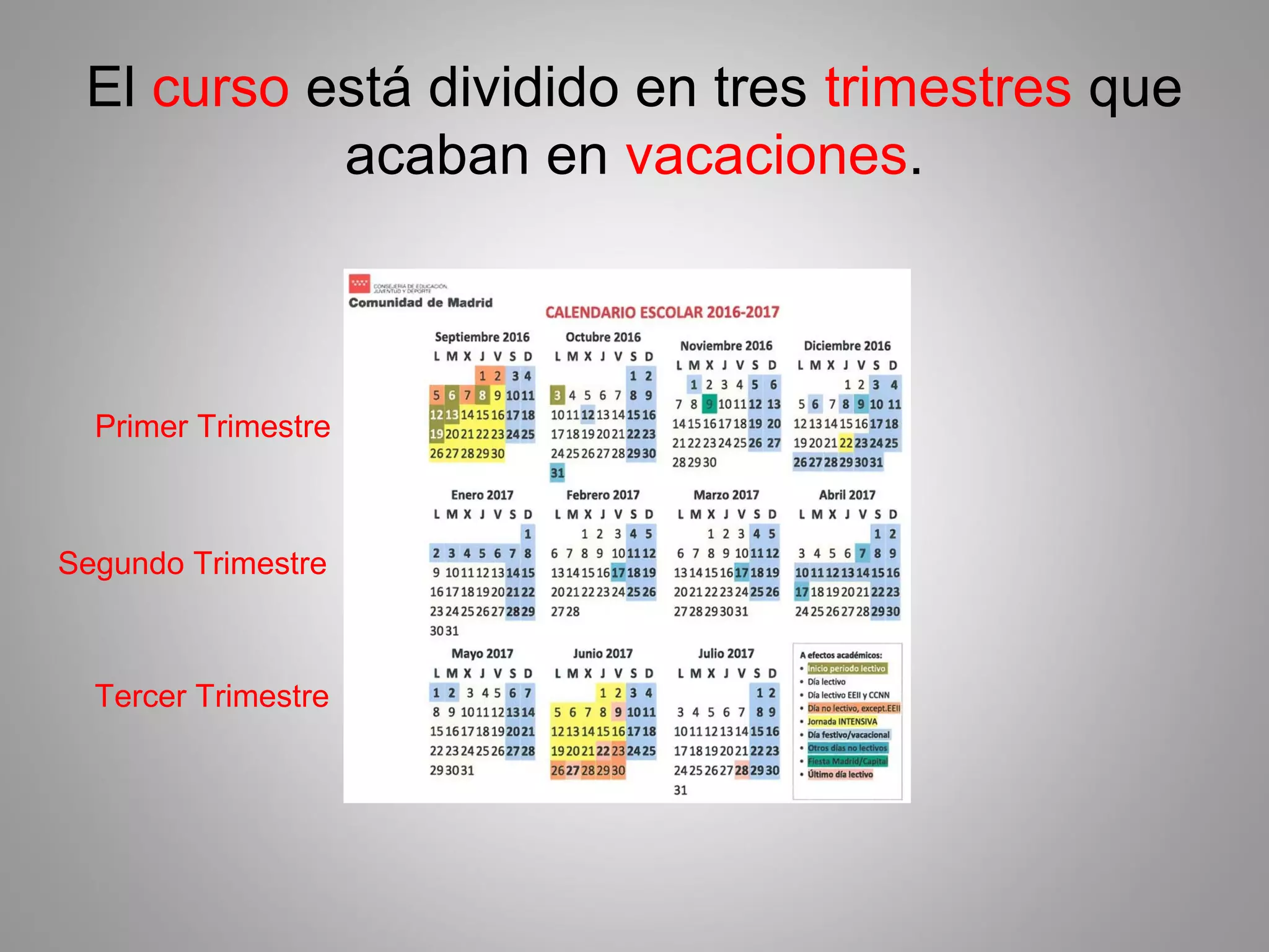El calendario escolar 2016-17 | PPT