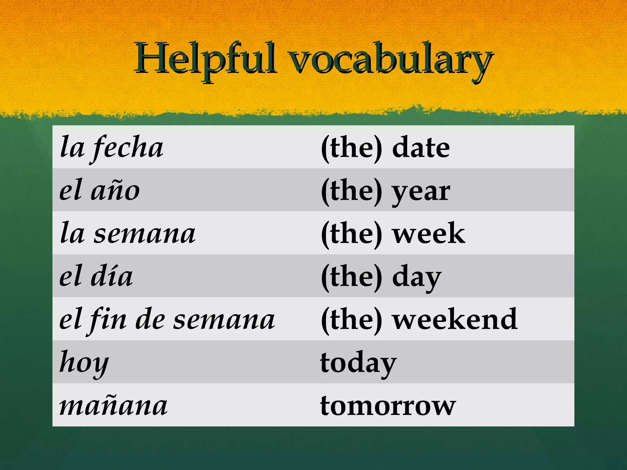 El calendario y la fecha | PPT