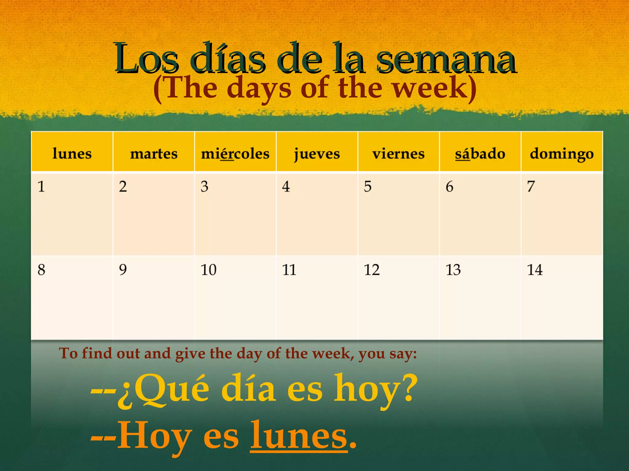 El calendario y la fecha | PPT