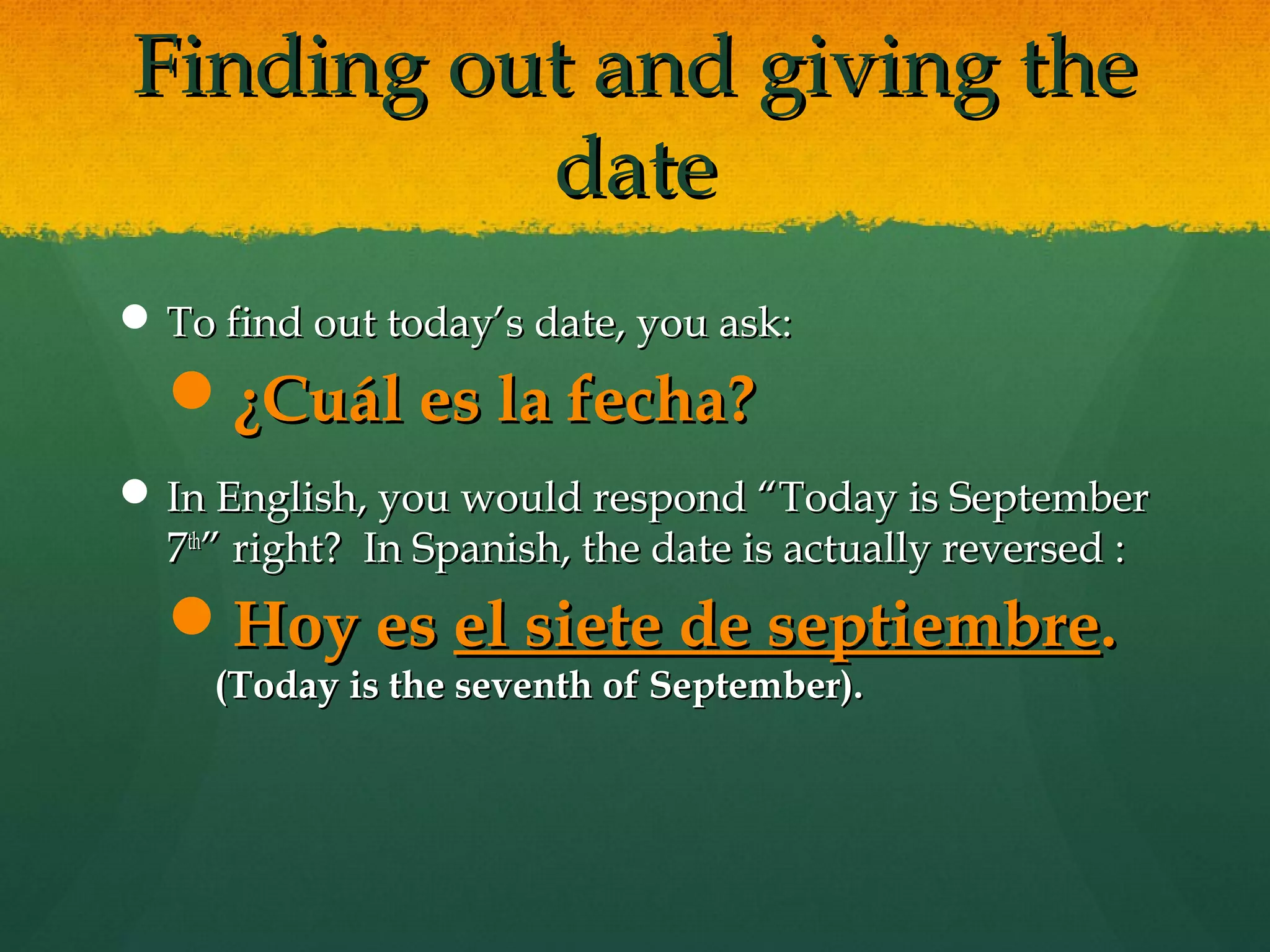 El calendario y la fecha | PPT