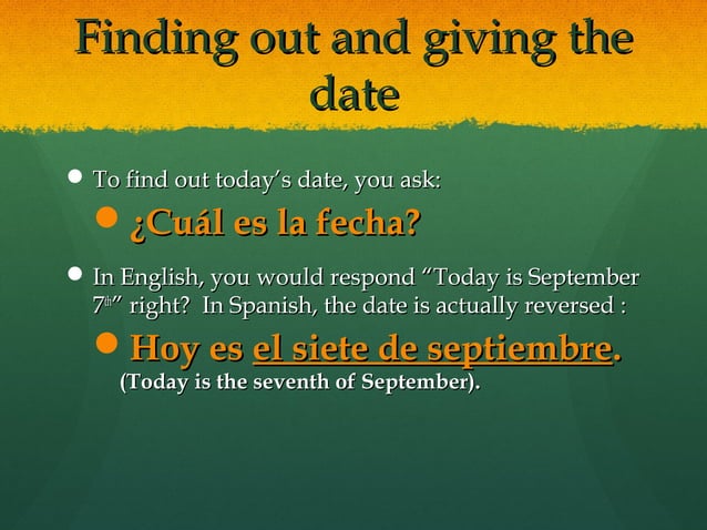 El calendario y la fecha | PPT