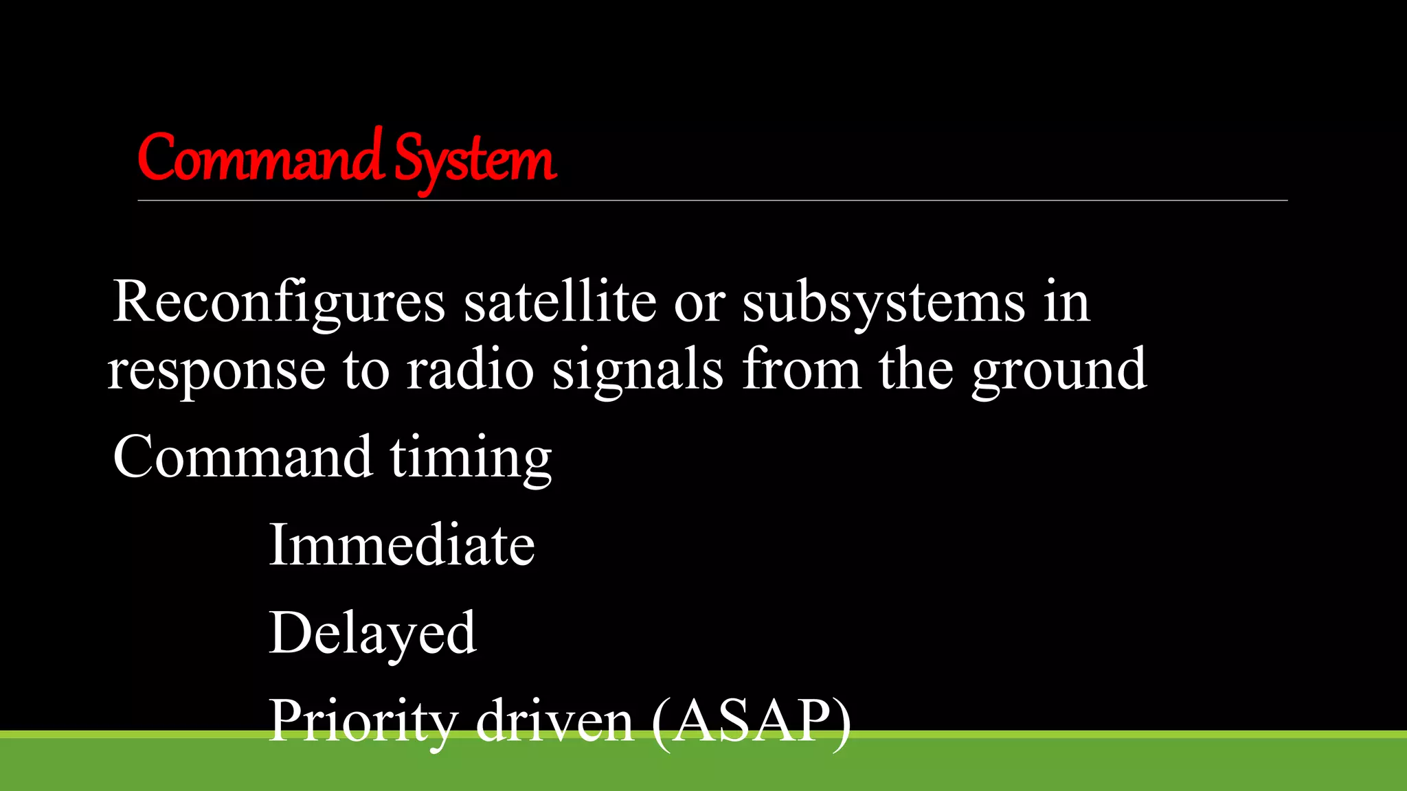 Satellite telemetry tracking command and monitoring subsystem & Electronic and control logic | PPTX