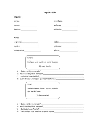 Practica de lectura.... 2do grado | DOCX