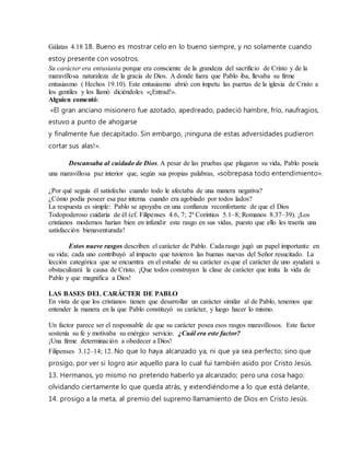 "El carácter de Pablo" | DOCX