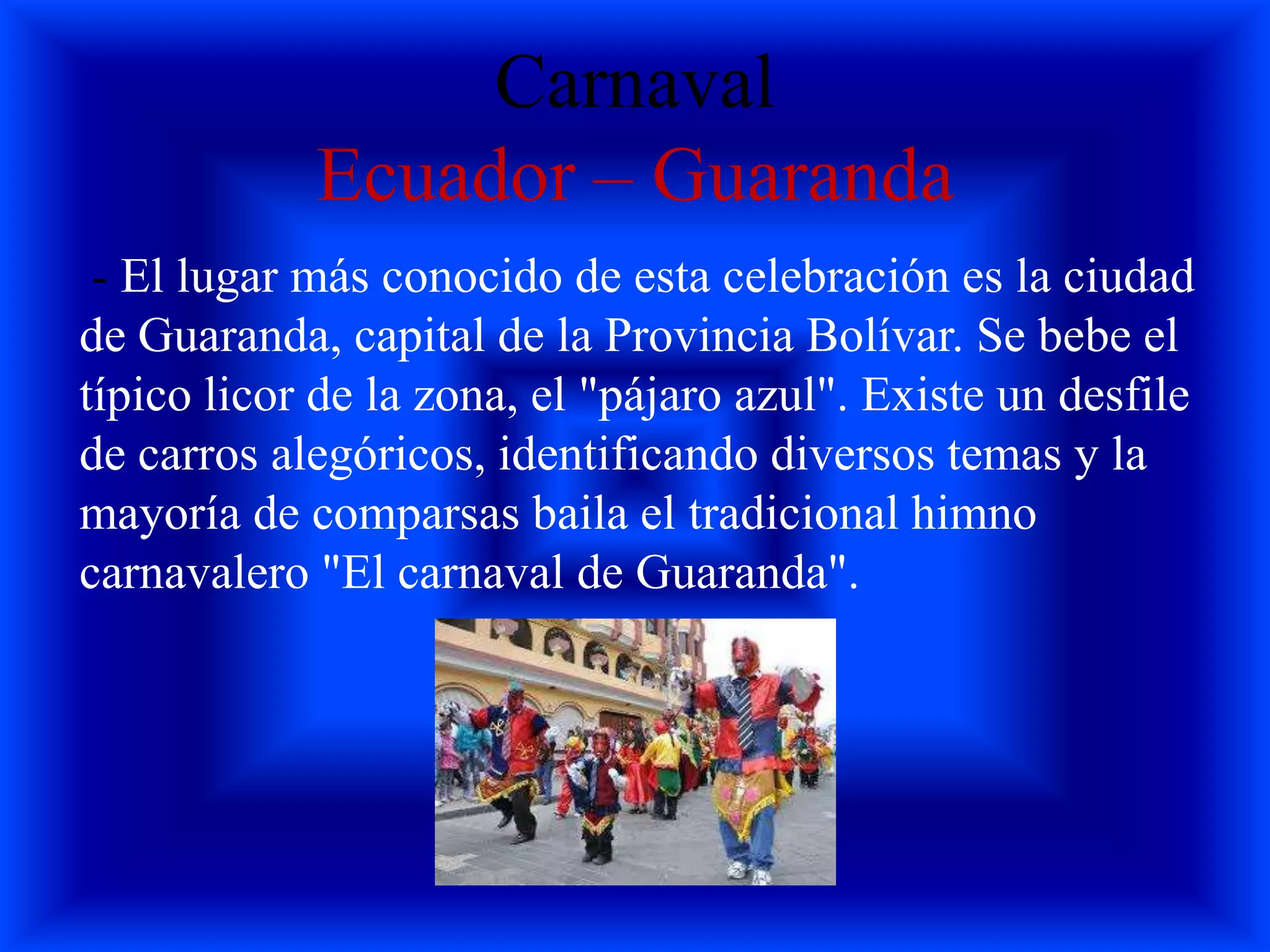 El carnaval del ecuador | PPTX