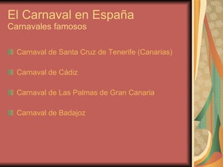 El Carnaval en España | PPT