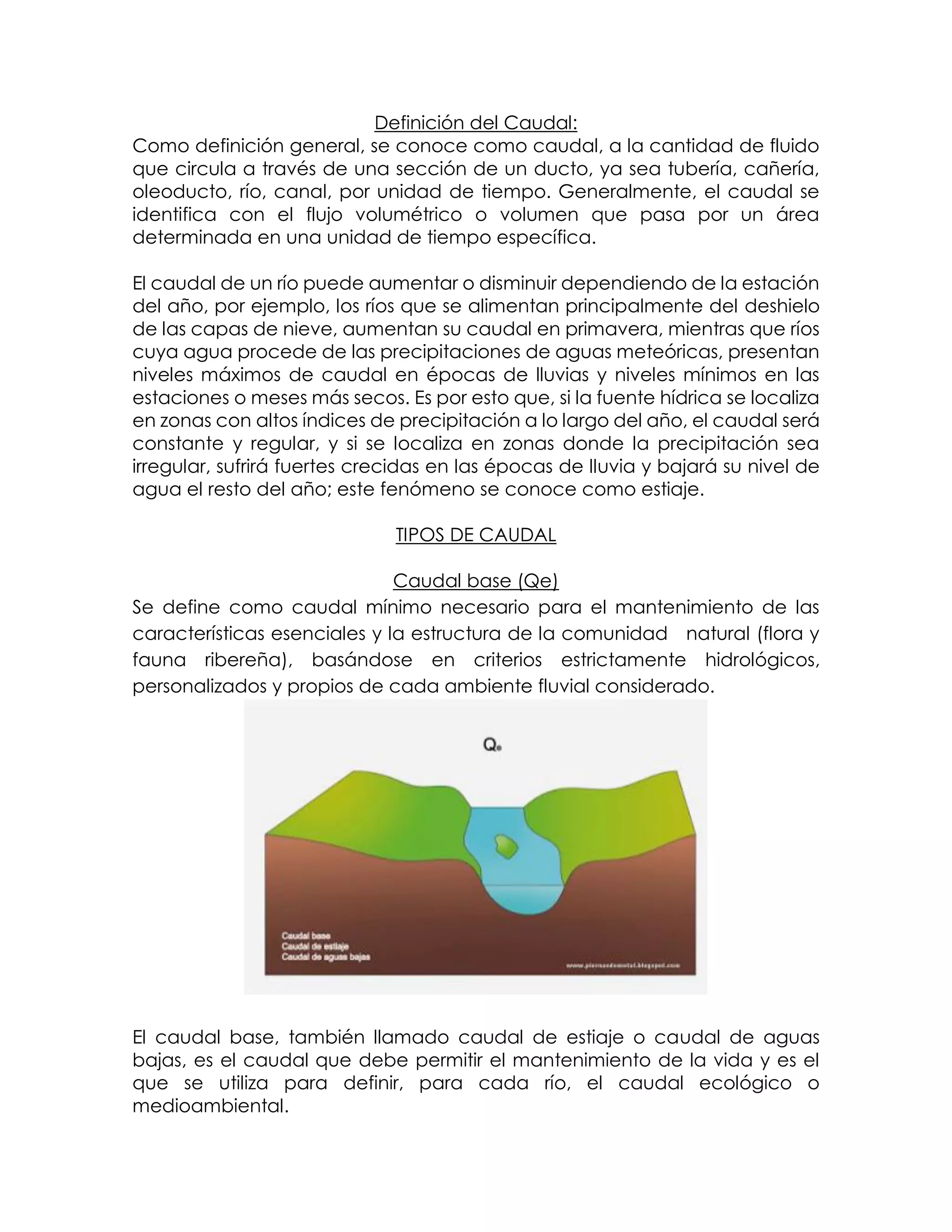 EL CAUDAL Y SUS TIPOS | PDF