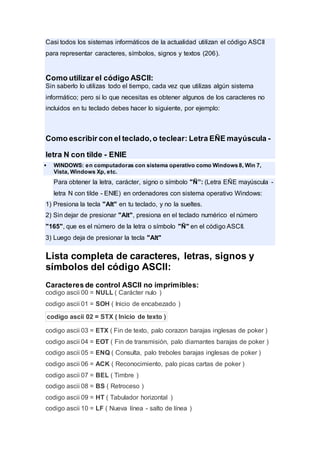 El código ascii | DOCX