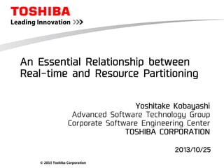 An Essential Relationship between Real-time and Resource Partitioning | PPT
