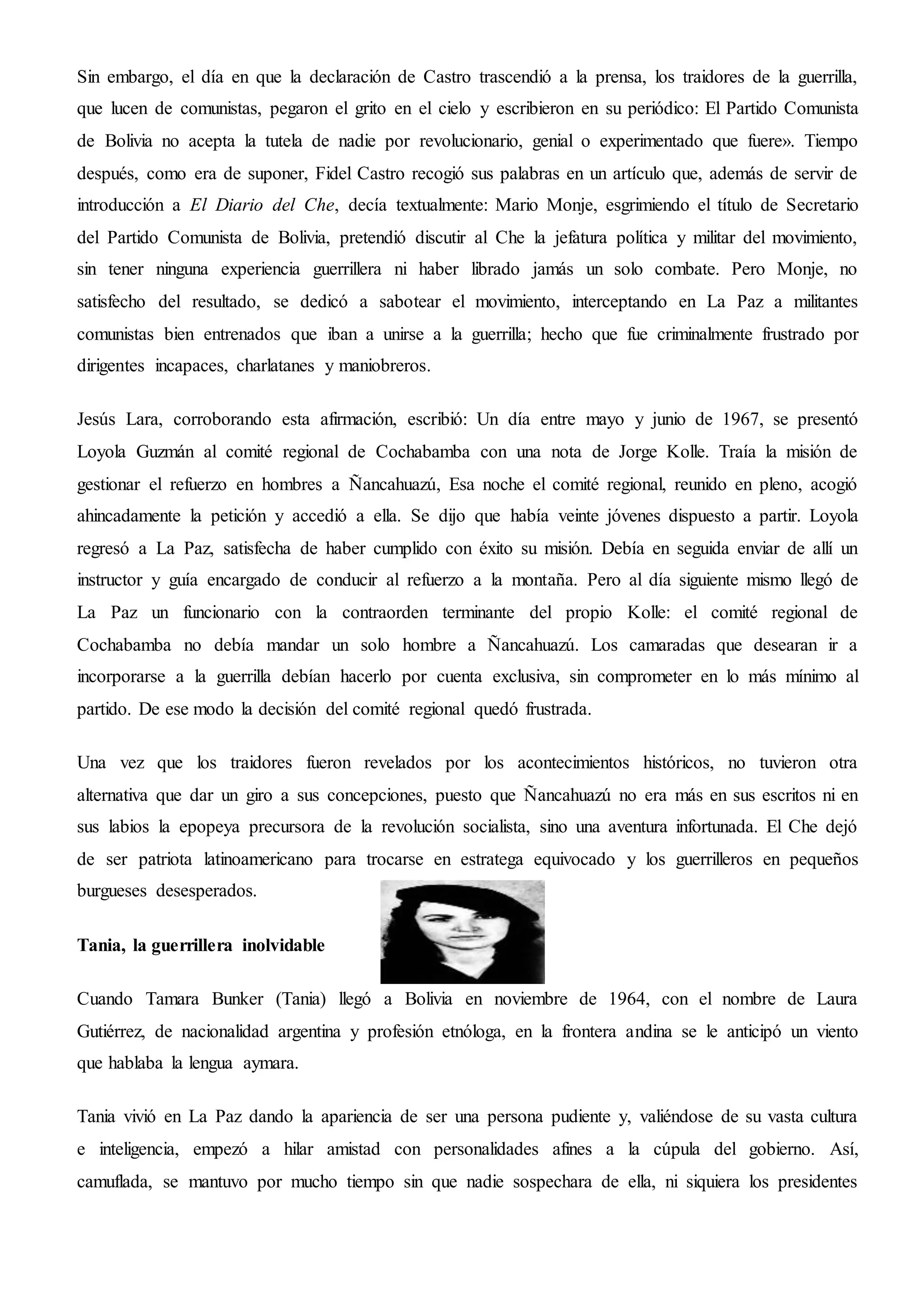 El Che Guevara su Trascendencia en América Latina | PDF