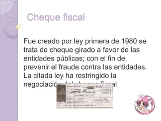 El cheque | PPTX