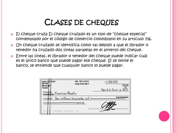 Diferentes Tipos De Cheques - creditomige