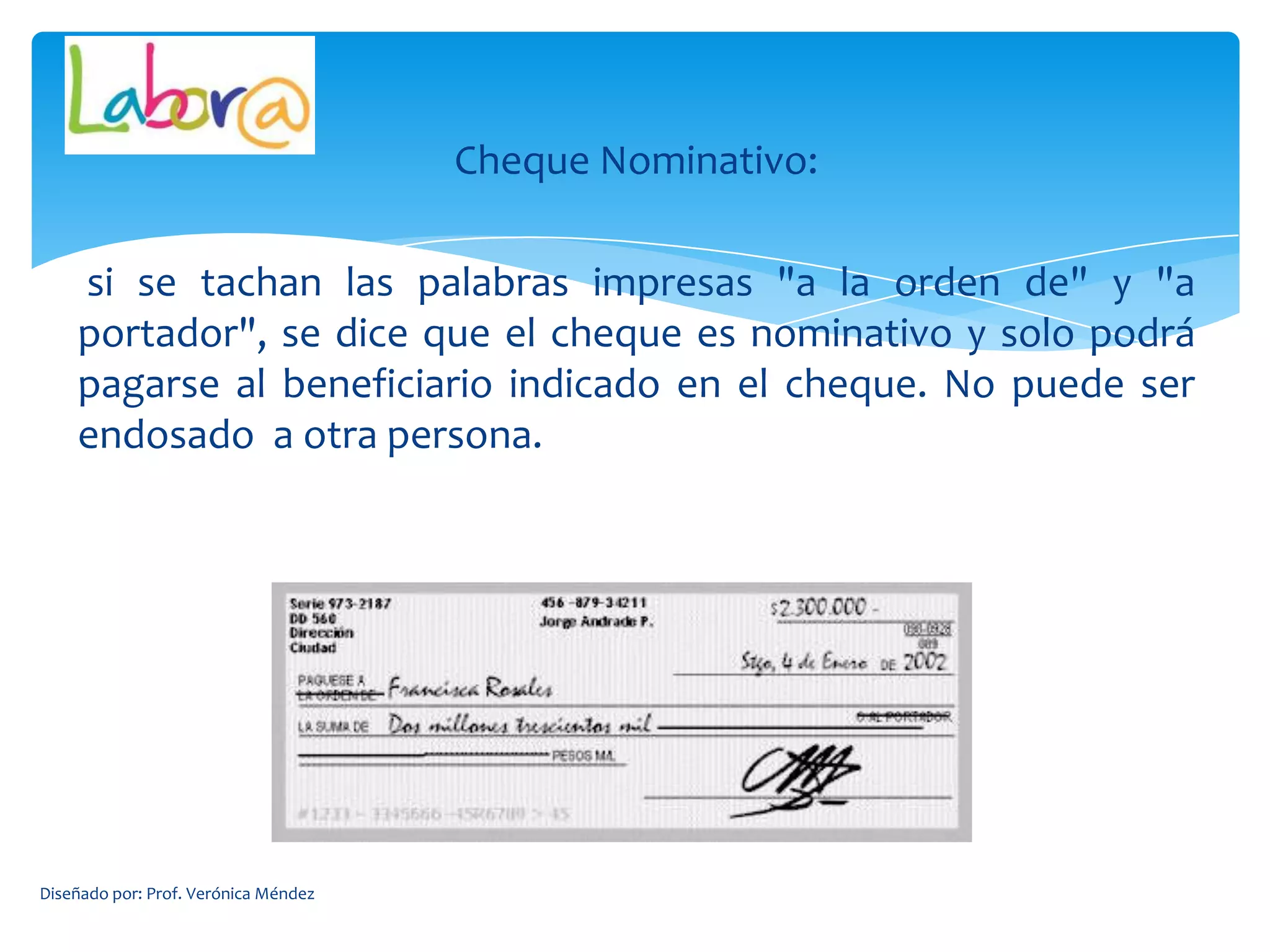 El cheque | PPT