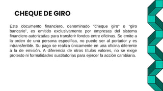 economia presentacion del chque partes tipos caracteristicas | PPTX