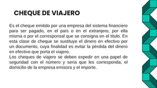 economia presentacion del chque partes tipos caracteristicas | PPTX