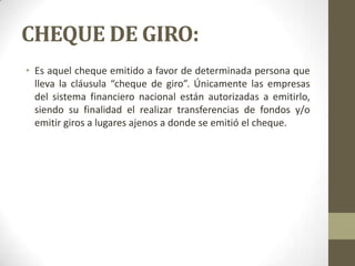 El cheque en el peru | PPTX