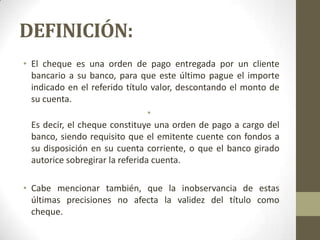 El cheque en el peru | PPTX