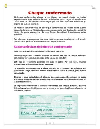 El cheque y tipos de cheques | PDF