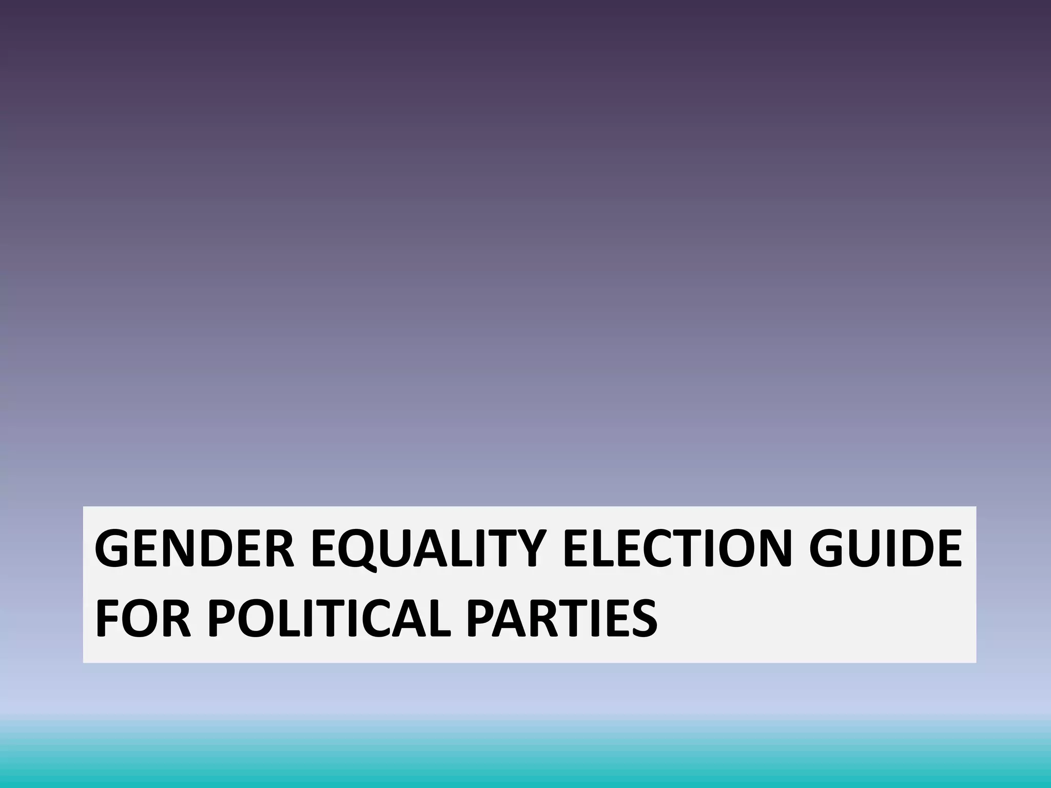 Prajnya Gender Equality Election Checklist | PPTX