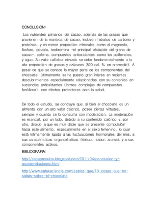El chocolate | DOCX