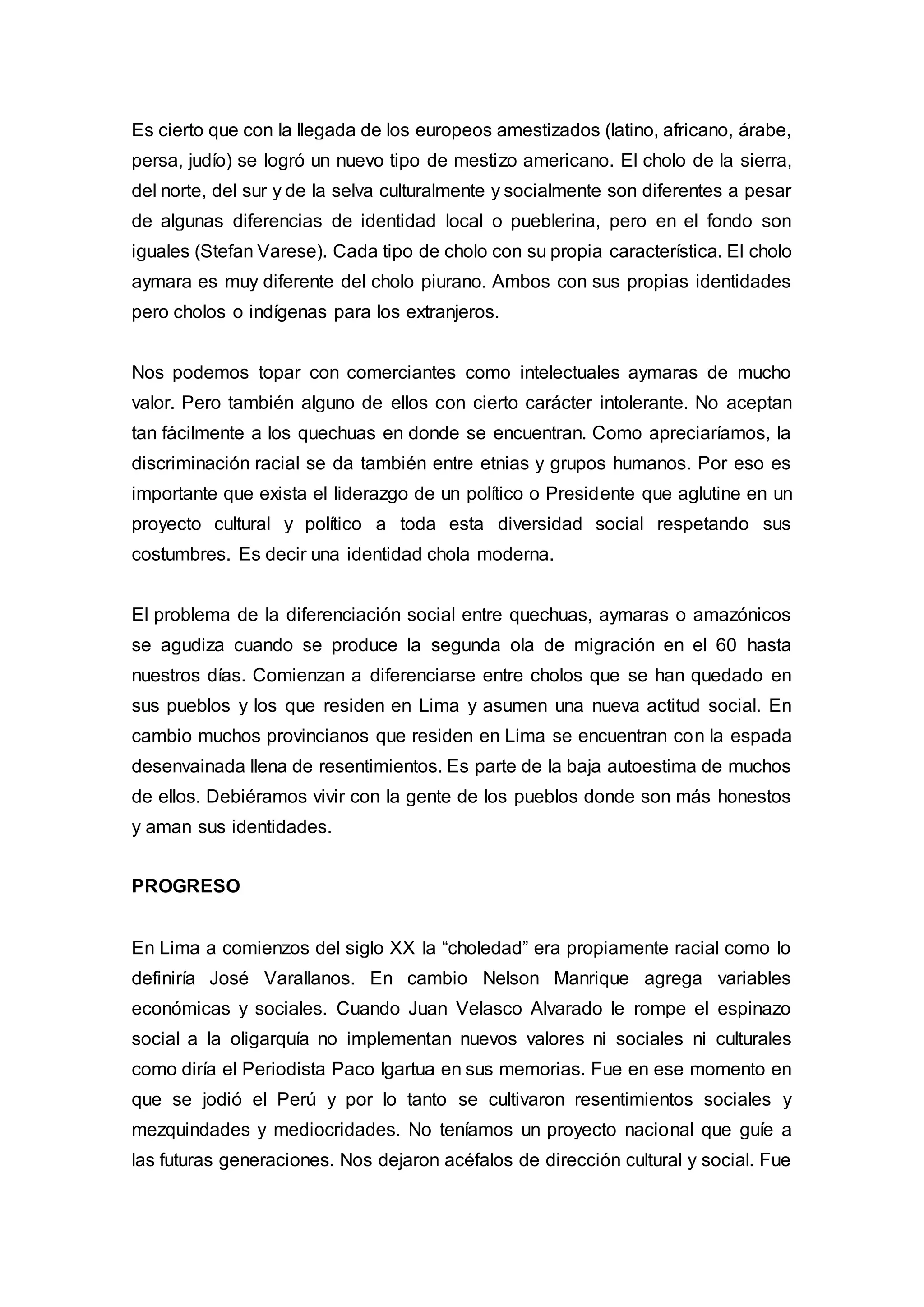 El cholo que cholea al cholo | PDF