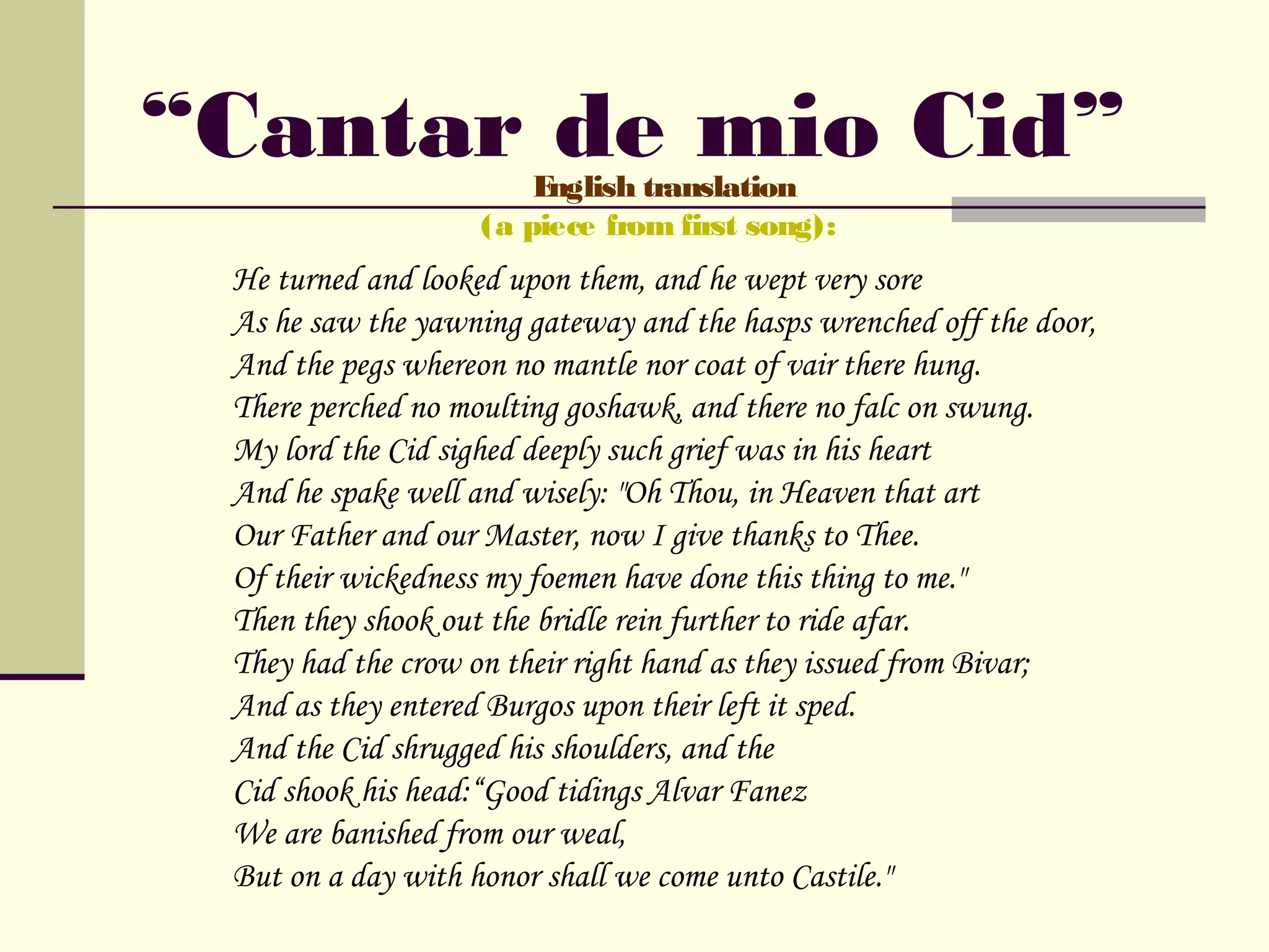 El cid presentation, NEW | PPT