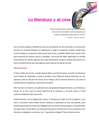 El cine y la literatura | PDF