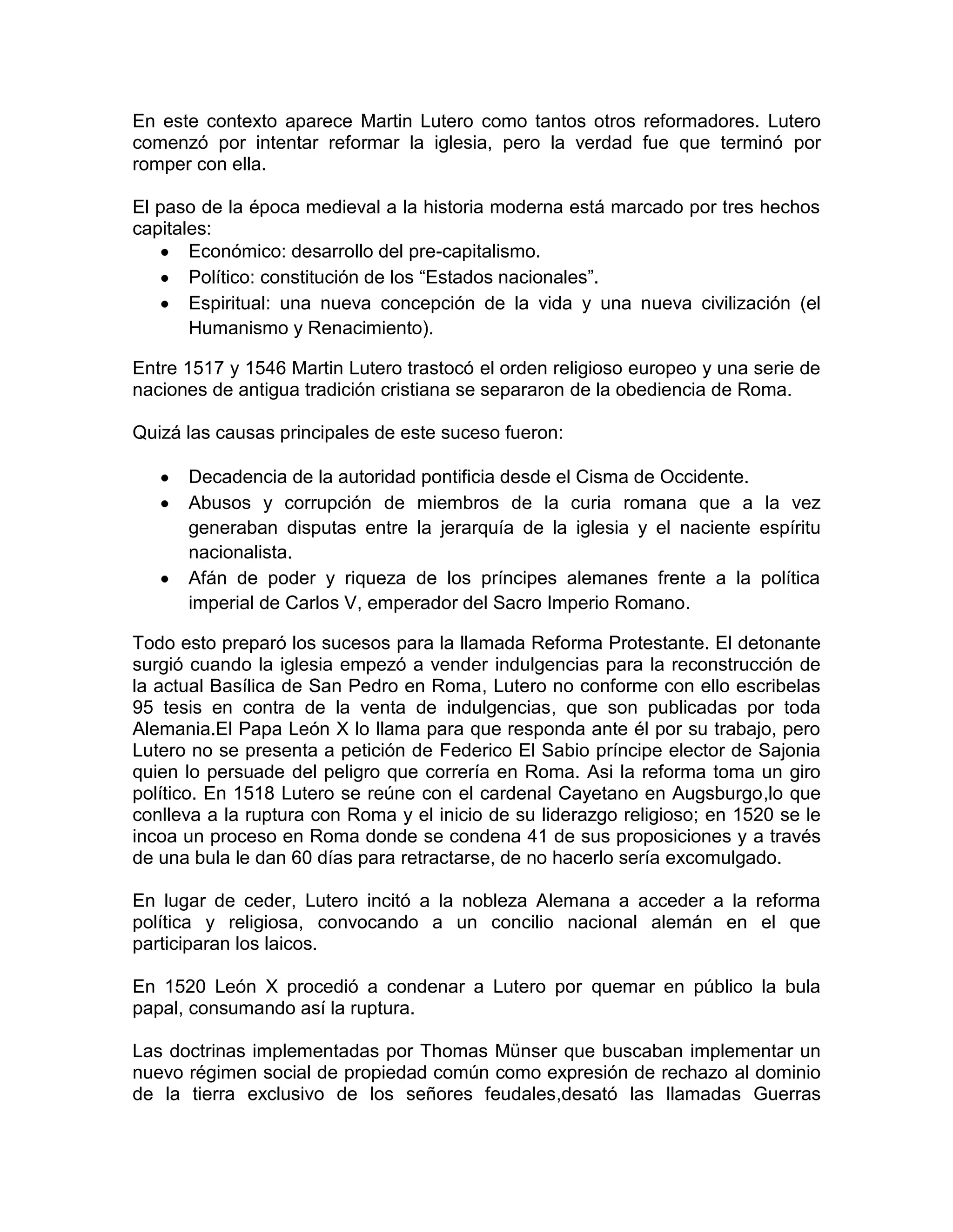 El Cisma de Oriente, el Cisma de Occidente y la Reforma Protestante ...