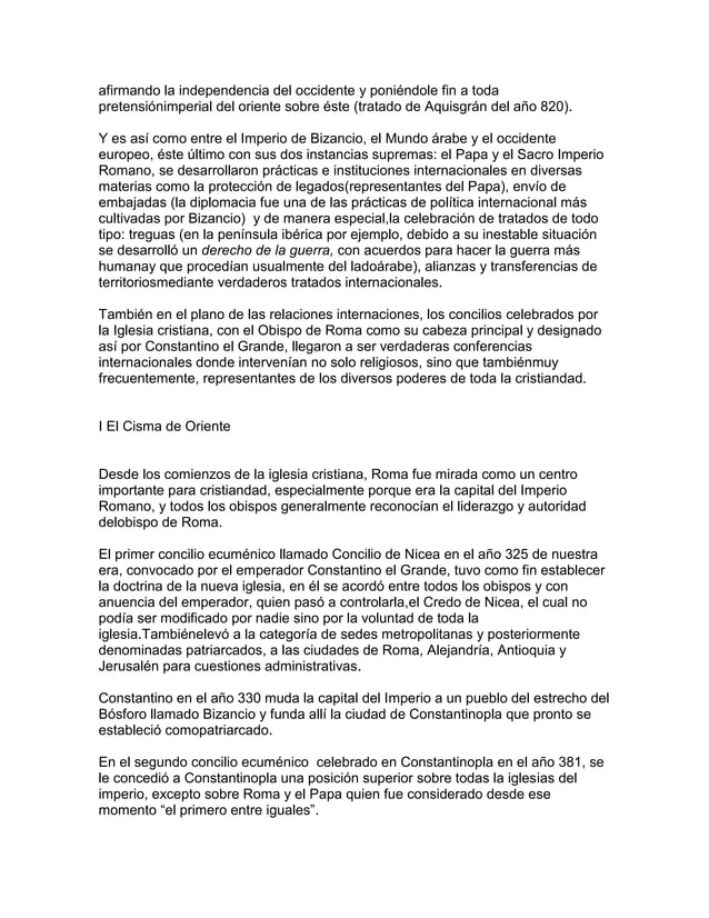 El Cisma de Oriente, el Cisma de Occidente y la Reforma Protestante ...