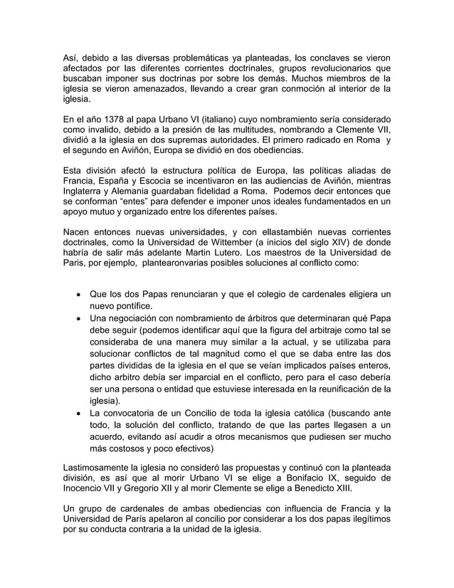 El Cisma de Oriente, el Cisma de Occidente y la Reforma Protestante ...