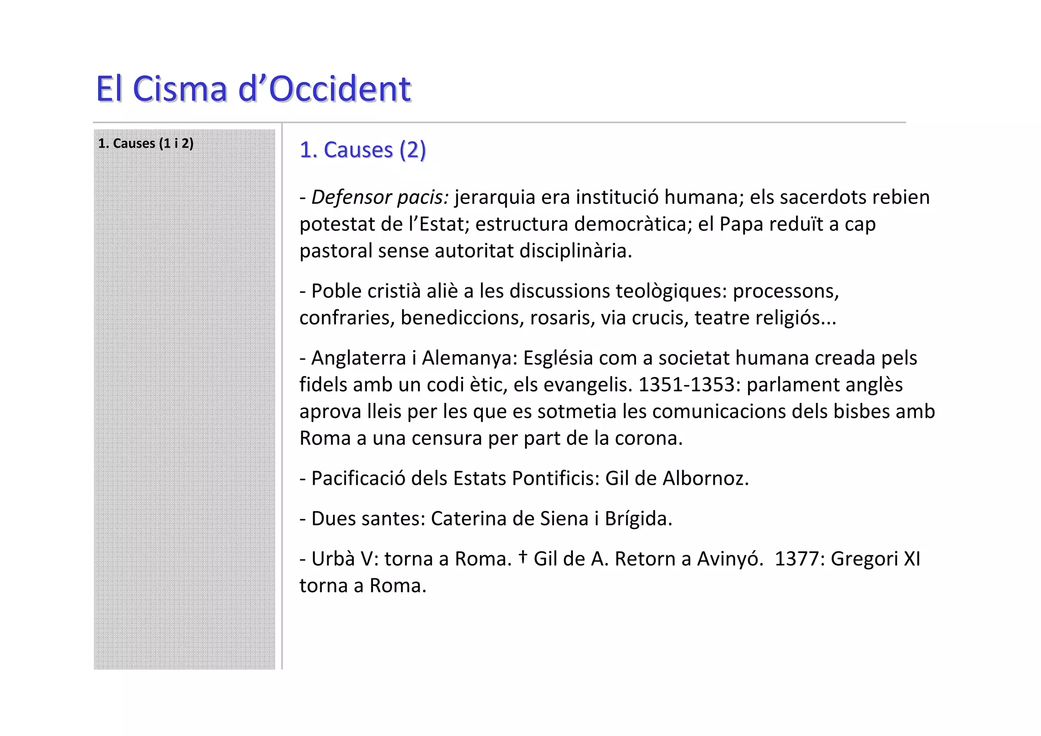 El Cisma d'Occident | PPT