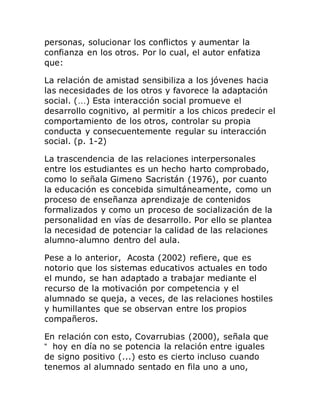 El clima de relaciones interpersonales en el aula un caso de estudio | DOCX