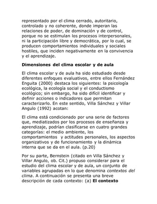 El clima de relaciones interpersonales en el aula un caso de estudio | DOCX