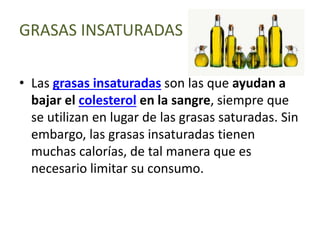 El colesterol y las grasas | PPTX