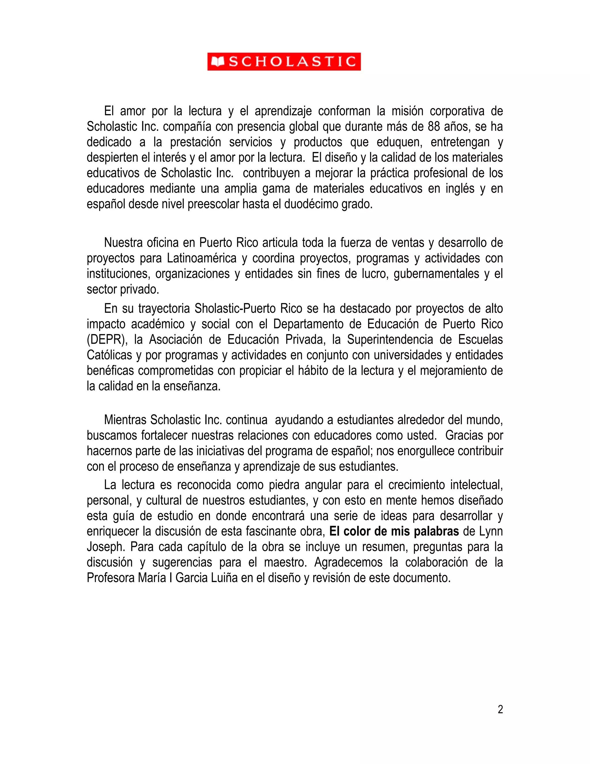 El color de mis palabras | PDF | Genres