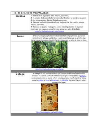 El color de mis palabras vocabulario | PDF