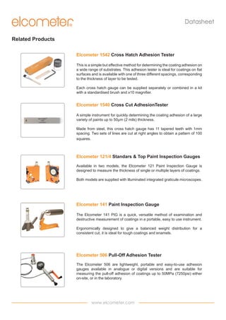 Elcometer 107 Cross Hatch Cutter for adhesion tests provides an instant ...