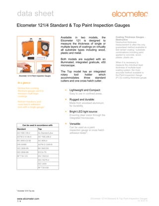 Elcometer 121 4-standard-top-paint-inspection-gauges is designed to ...