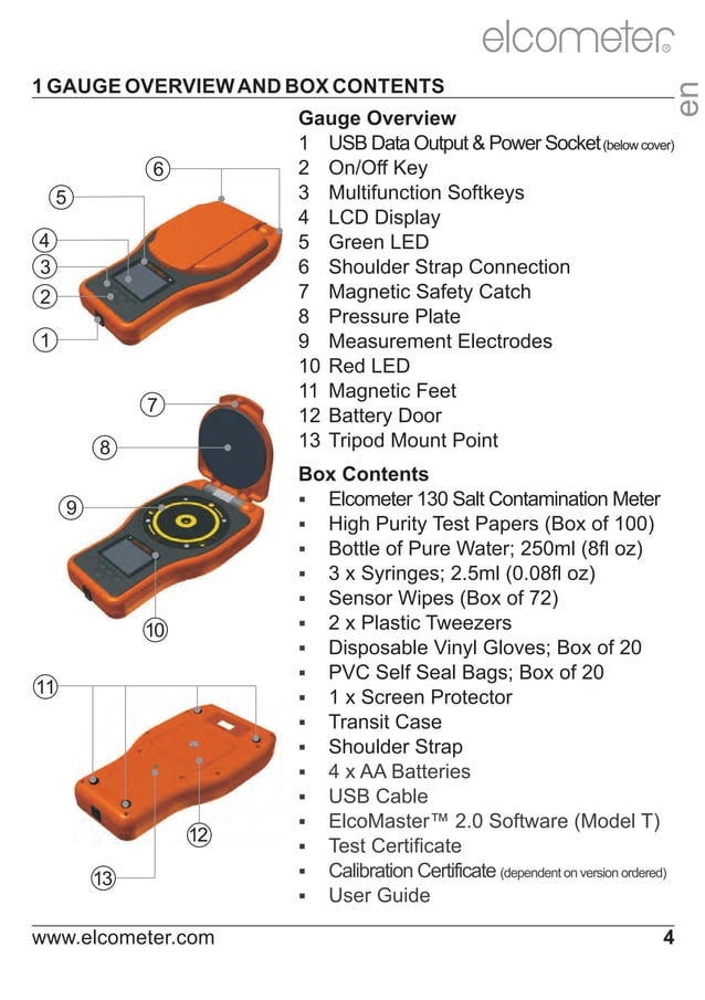 Elcometer 130 Salt Contamination Meter is quickly and accurately ...