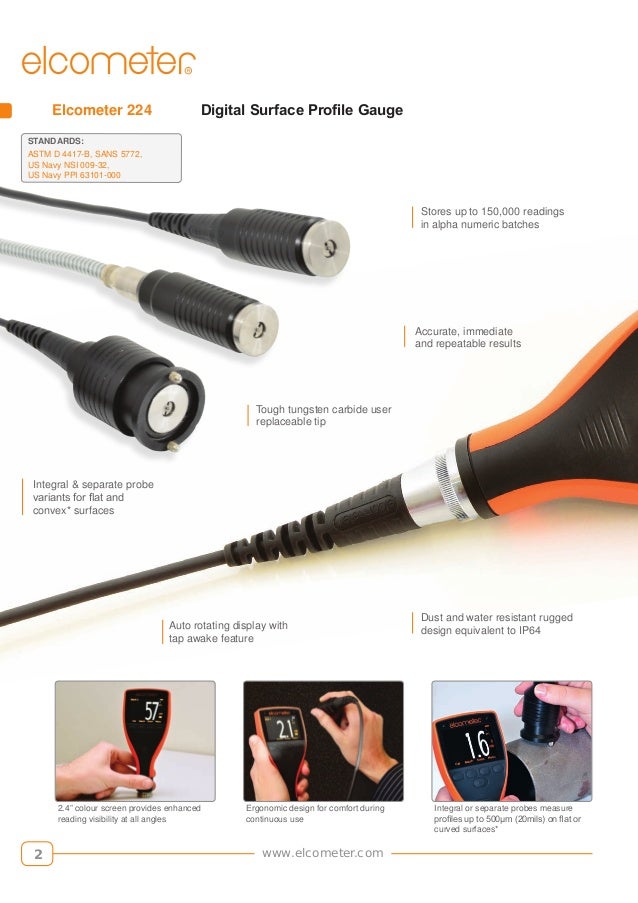 Elcometer 224 Digital surface profile gauge available with Blutooth,
