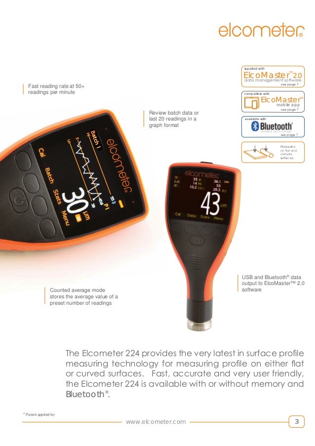 Elcometer 224 Digital surface profile gauge available with Blutooth,