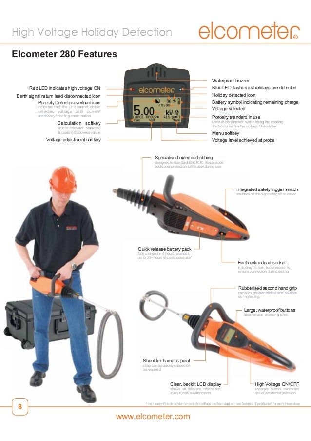 Elcometer 266 Pinhole Porosity Holiday Detectors DC testing of coatin…