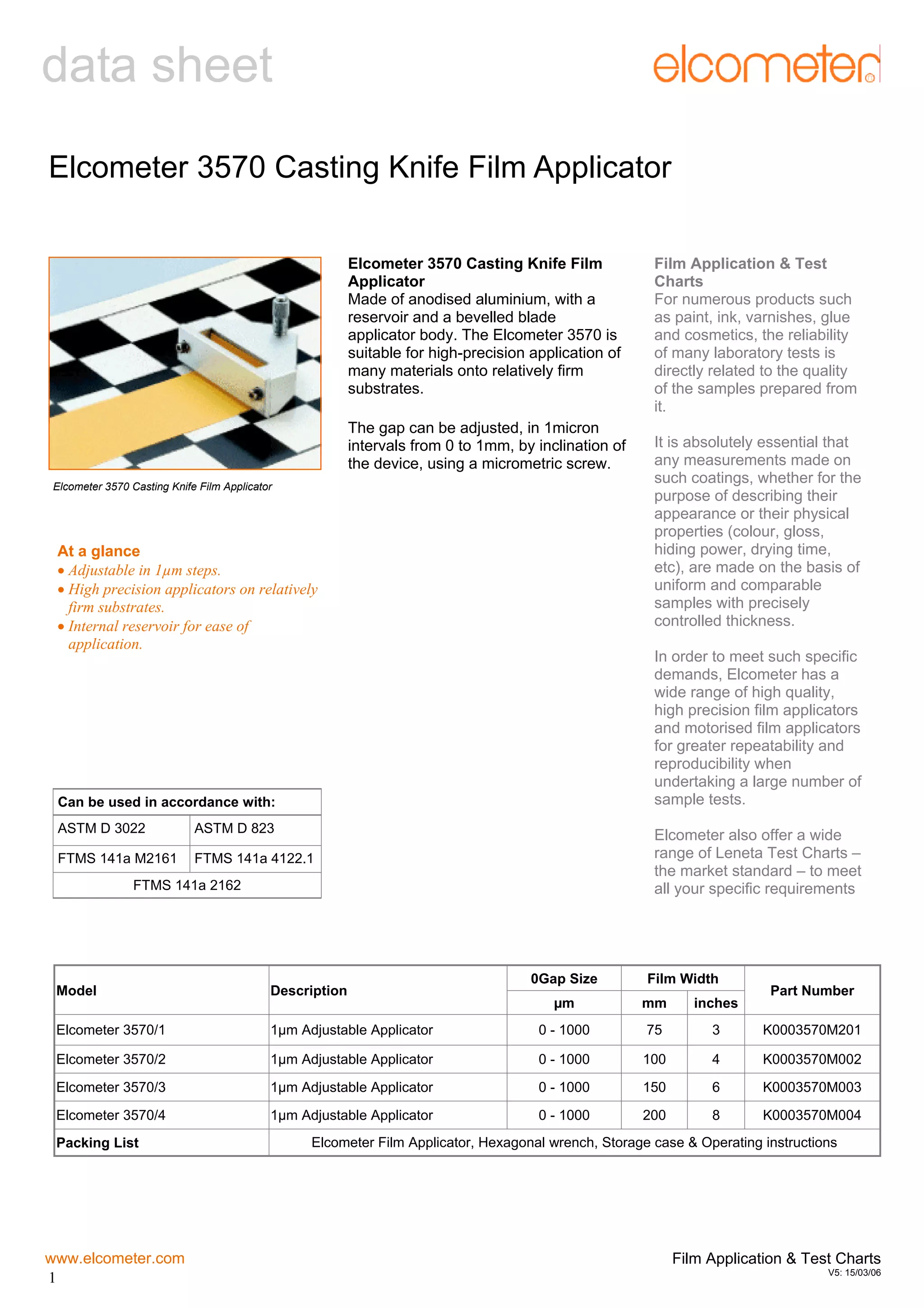 Elcometer 3570-casting-knife-film-applicators | PDF