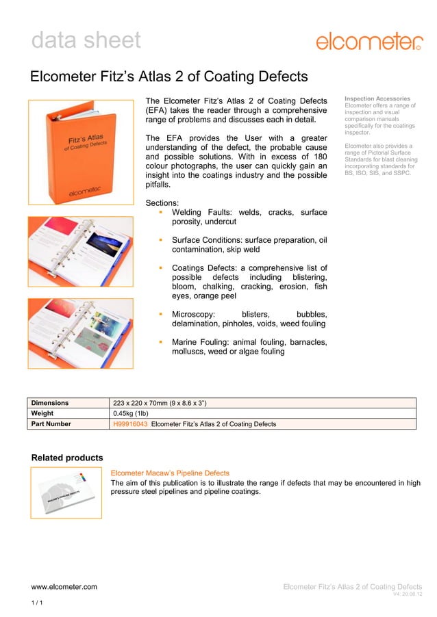 Elcometer fitz Atlas 2 of Coating Defects | PDF