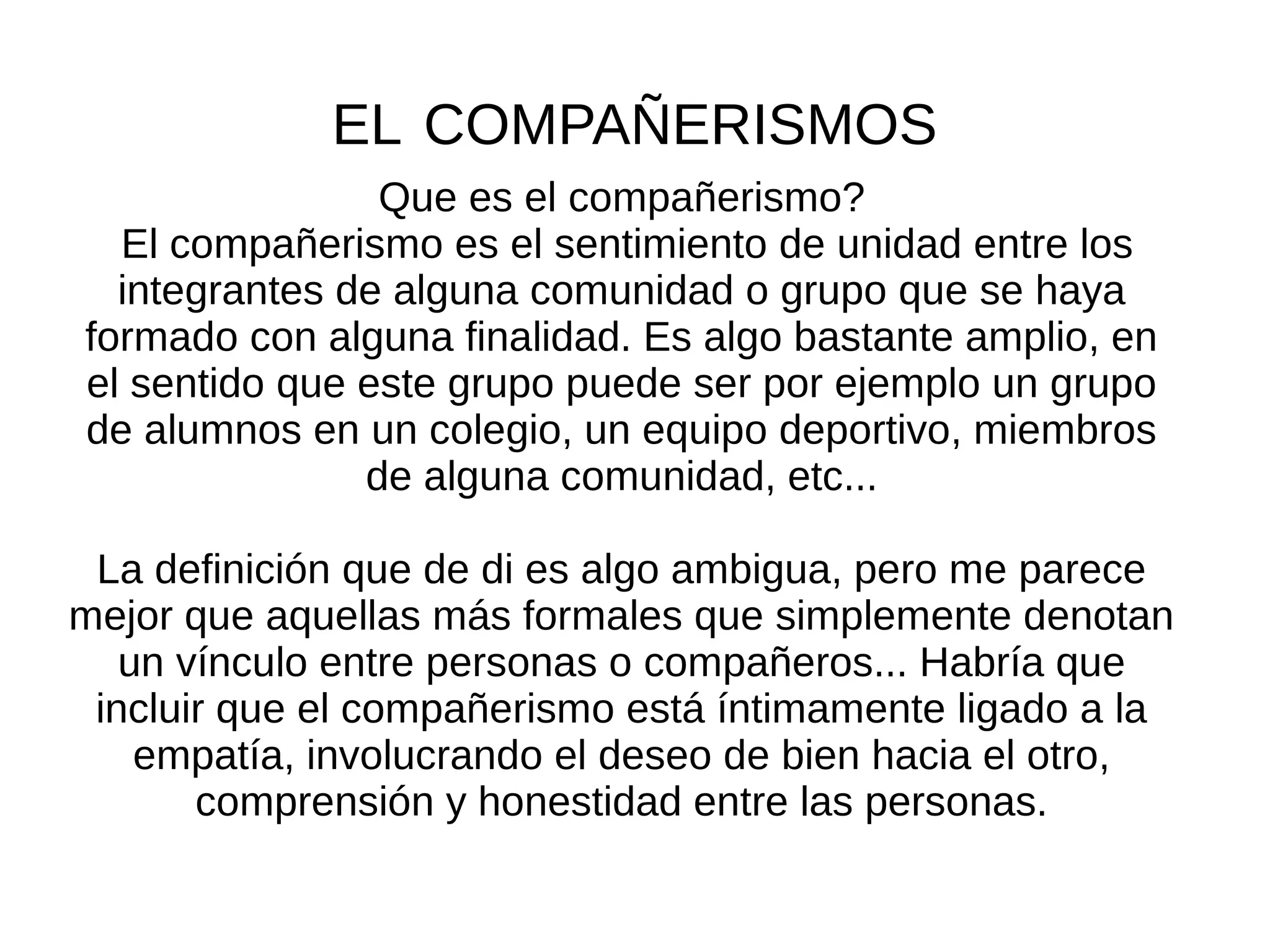 El compañerismo | ODP