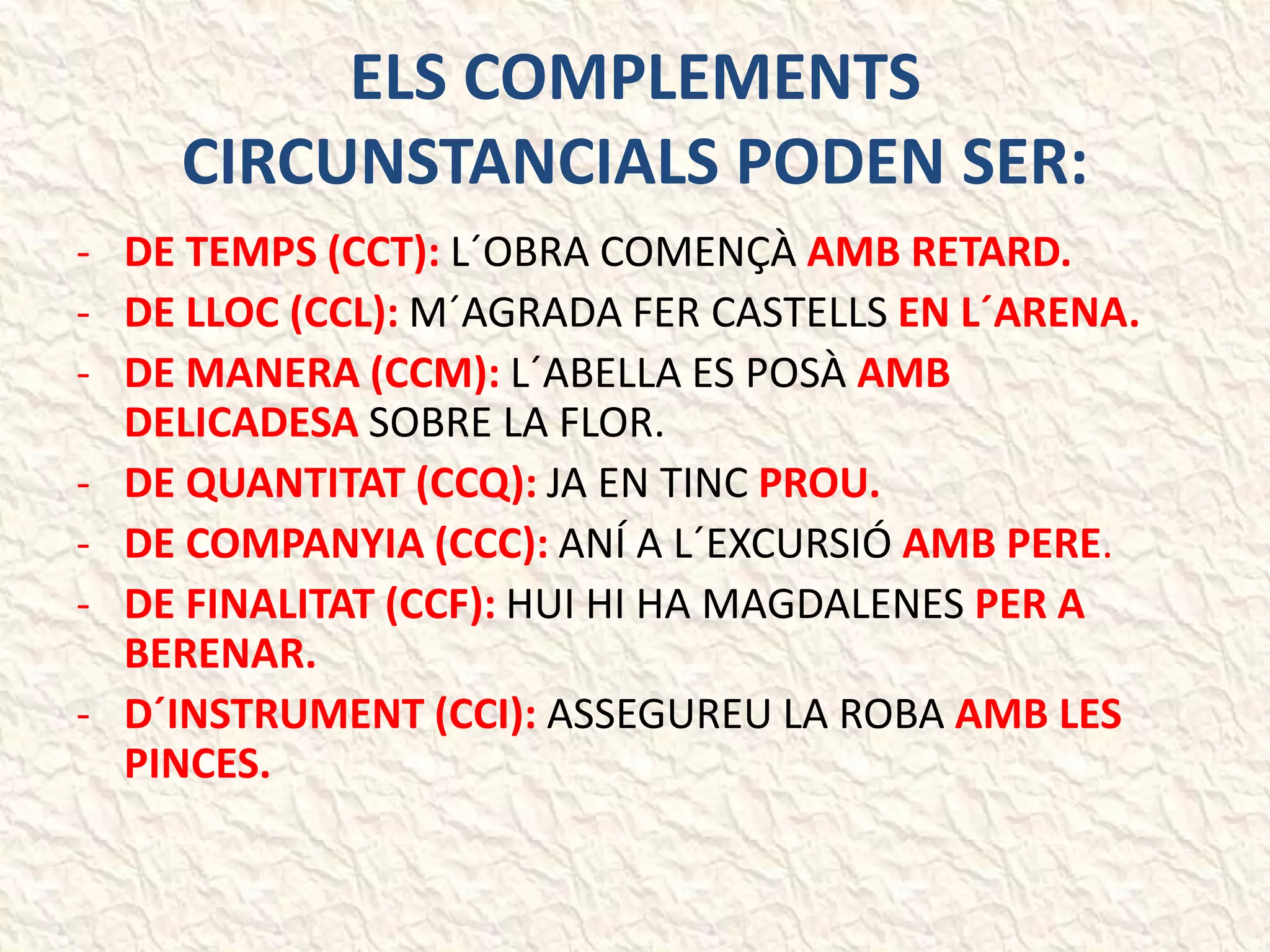 EL COMPLEMENT CIRCUNSTANCIAL | PPT