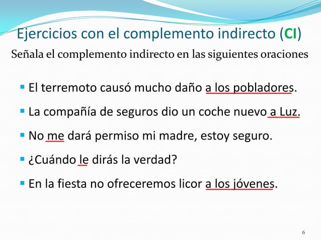 El complemento indirecto | PPTX