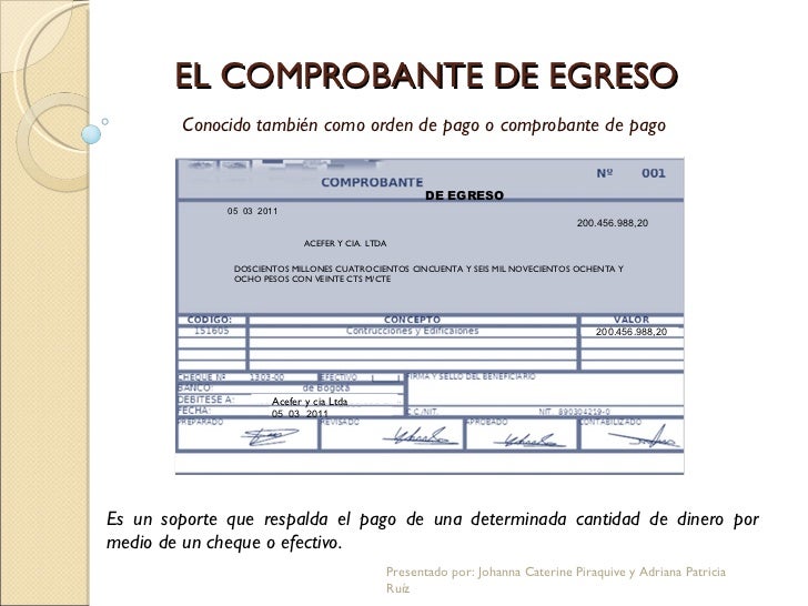 El comprobante de egreso