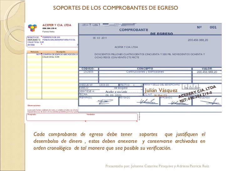 El comprobante de egreso